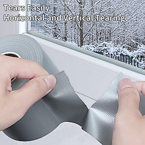 MILEQEE Cloth Duct Window Seal Strip Tape for Winter, 2.75in x 66FT, Weather Stripping Sealing Insulation Tape for Windows and Door, Easy Tear Sealer Draft Blocker Silver