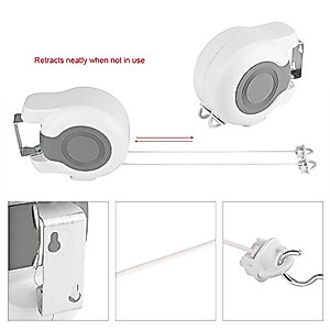 Bracon Retractable Clothesline - 42 Feet Heavy Duty Double Laundry Line Adjustable Clothesline for Wet or Dry Clothes Indoor or Outdoor Easy Installation Drying Clothes Holds Line