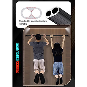 Wall Mounted Aluminum Closet Bar for Hanging Clothes 24 28 30 34 36 38 40 46 50 Inch Long, Detachable Clothes Hanging Rod Pole Wardrobe Storage Clothing Organizer Rack System Kit (Color : Silver, Si