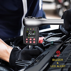 ANPUDS 1/2" Digital Torque Adapter, 12.5-250.8 Ft-lb/17-340 Nm, Digital Torque Wrench Converter with ±1% Accuracy, Preset Value, Data Storage, Buzzer & LED Indicators, 3/8'' & 1/4'' Adapters for Car