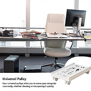 PHONME PC Stand Holder, Multi Colour PC Floor Cart, Polystyrene Computer Tower Stand, Adjustable Computer CPU Stand with Rolling Caster Wheels, Cart PC Riser Stand for Home Bedroom PC Printer