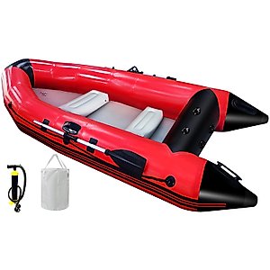 AZXRHWYGS 10 ft Dinghy Boats, 4 Persons Inflatable Boat Fishing Kayak Raft Sport Boat for Adults with Paddles Air Pump Carry Bag