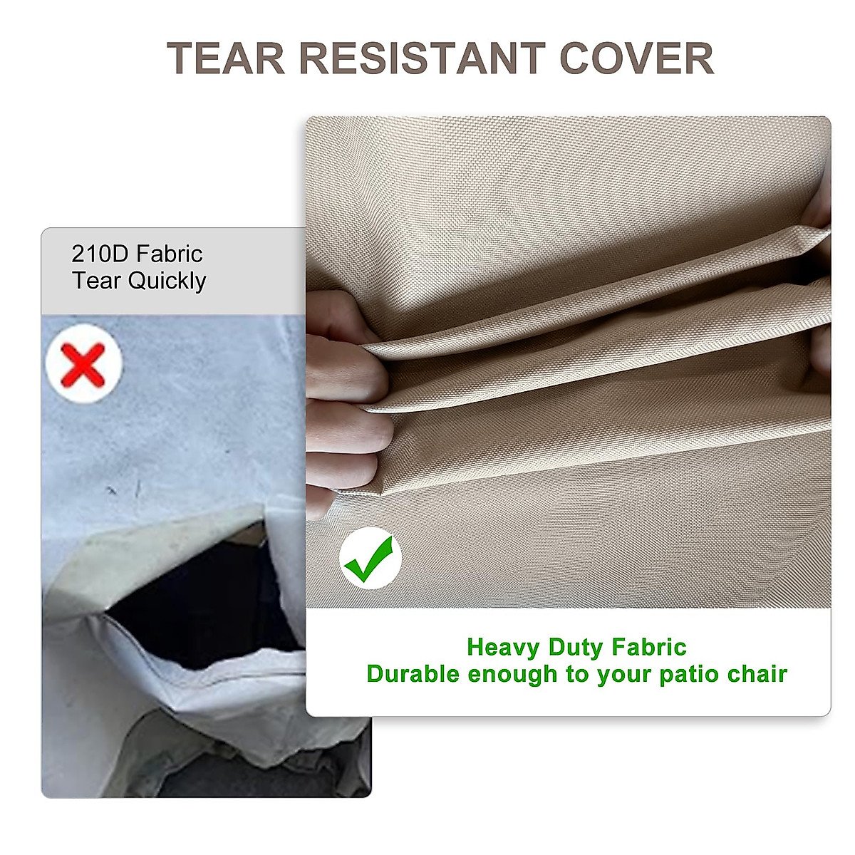 ELEXTYLE 75''L x 46''W x 28''H Rectangle Outdoor Table and Chairs Waterproof Patio Cover Rectangular 600D Oxford Heavy Duty Outside Lawn Dining Table Set Cover for Winter Snowproof UV-Resistant