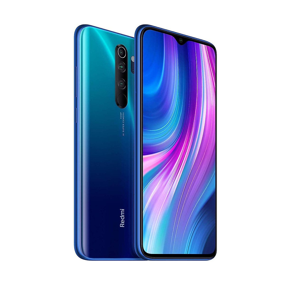Xiaomi Redmi Note 8 Pro (128GB, 6GB) 6.53", Quad Camera, Helio G90T Gaming Processor, Dual SIM GSM Unlocked - US & Global 4G LTE International Version (Ocean Blue, 128GB + 64GB SD + Case Bundle)