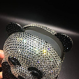 Panda Shaped Handbag Purse Women Diamond Clutch Animal Shaped Bling Evening Bag