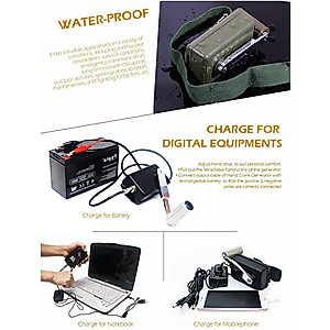 Yengsen Hand Crank Generator 30W 0-28V Portable Dynamo Phone Charger Military for Outdoor Mobile Phone Computer Charging with USB Plug (Green)