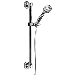 Delta Faucet 9-Spray Slide Bar Hand Held Shower with Hose, Chrome Handheld Shower Head, Slide Bar Hand Shower, Handheld Shower, Detachable Shower Head, Chrome 51900