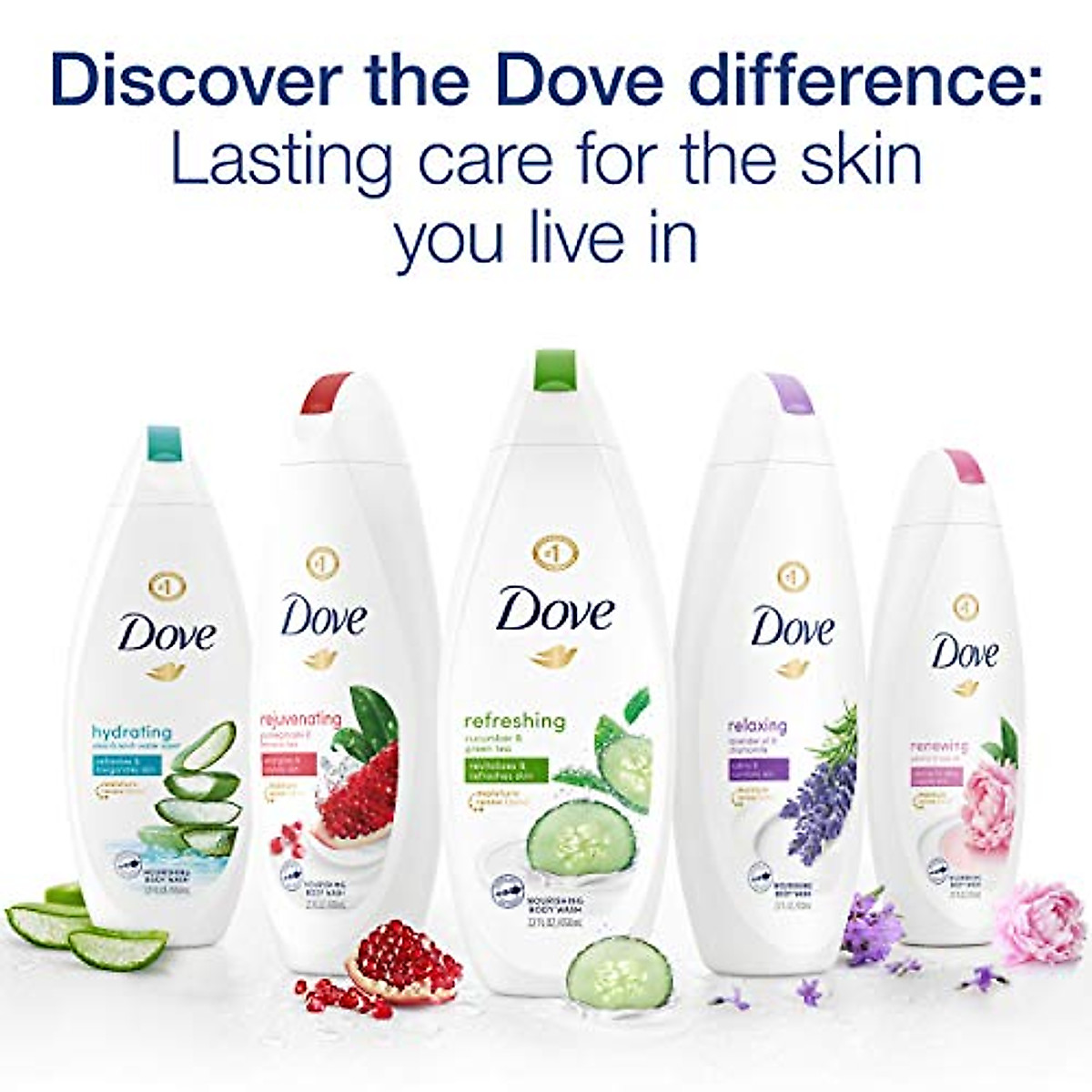 Dove Body Wash 100% Gentle Cleansers, Sulfate Free Peony and Rose Oil Effectively Washes Away Bacteria While Nourishing Your Skin, 22 Fl Oz (Pack of 4)