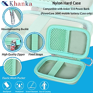 khanka Hard Travel Case Replacement for Anker 533 Power Bank/Anker Nano Power Bank,10000mAh Portable Charger (PD 30W max. Leistung),Case Only（Green）
