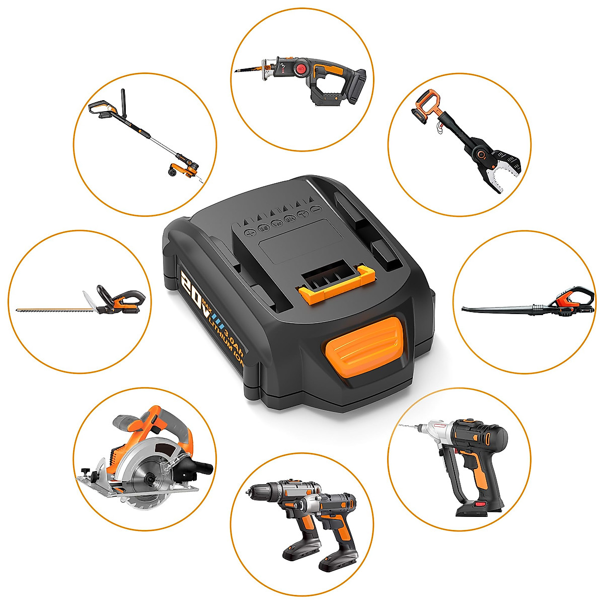 rebicacate 2 Packs 20v Lithium Replacement Battery for Worx 20V Battery PowerShare for WA3520 WA3525 WA3575 WG151s WG155s WG251s WG255s WG540s WG545s WG890 WG891