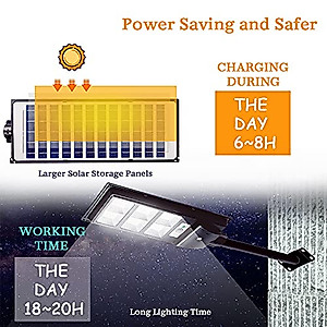 Lysed 2 Pack Solar Street Light Outdoor with Motion Sensor, 10000LM Dusk to Dawn Solar Flood Lights IP66 Waterproof LED Security Light for Parking Lot, Yard, Street, Basketball Court