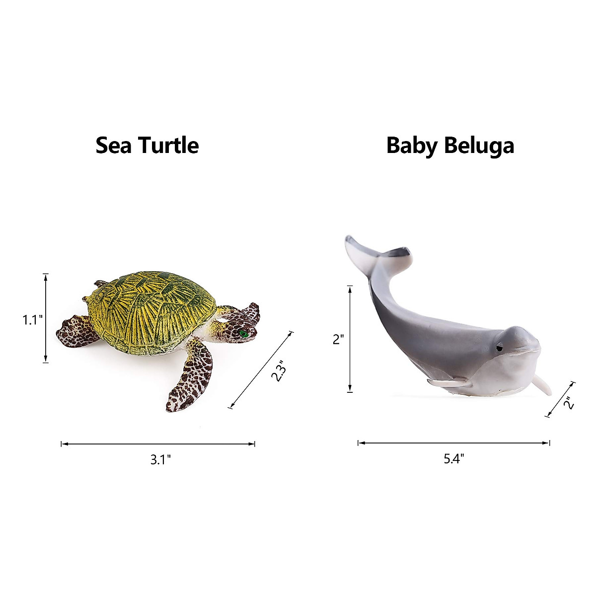 UANDME 8pcs Sea Animal Figures Realistic Ocean Animal Figurines Toy Playset for Kids Cake Toppers Decoration