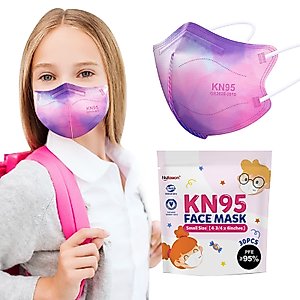 Kids KN95 Masks for Children - 30pcs 5-Ply Breathable KN95 Face Mask for Kids Filtration Rate ≥95% Comfortable Wide Elastic Ear Loop Kids Masks Disposable KN95 Tie-Dye Colorful for Girls Boys Age 4-12