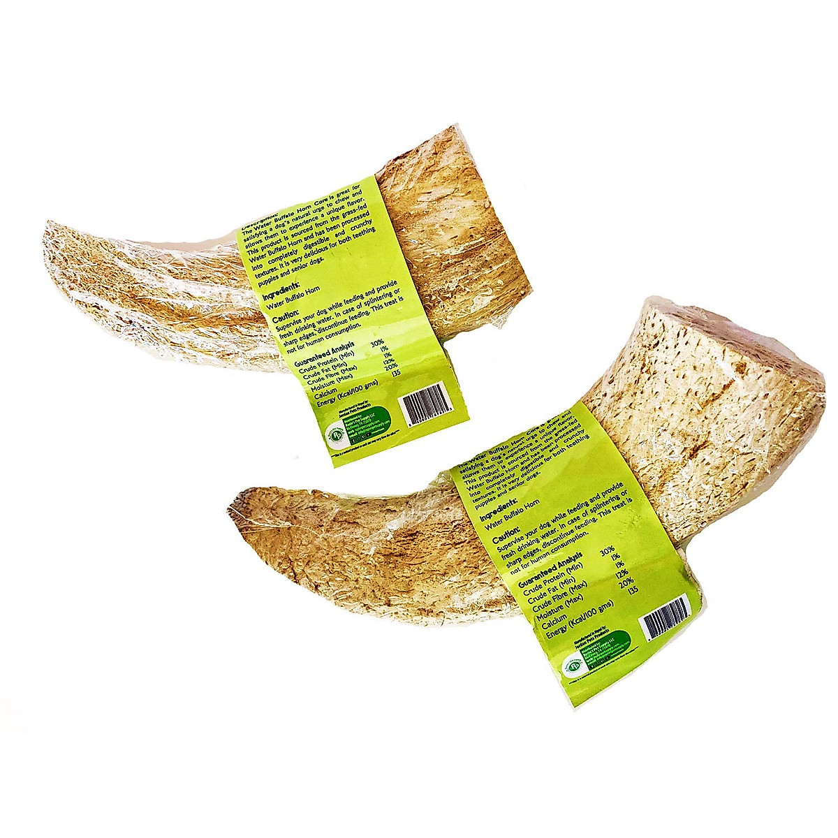 Rozie’s Naturals Water Buffalo Horn Core- Inner Component of Buffalo Horn, Durable Chew, Great Alternative to Raw-Hide & Hard Antler Dog Chew, Large -2 Pack, 10 oz