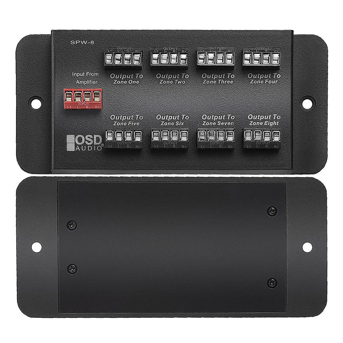 SPW8 Whole House Audio 8-Zone Speaker Distribution Panel Single Audio Input 300W Per Channel - OSD Audio