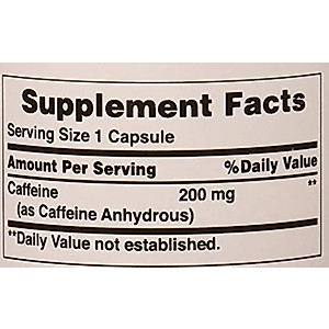 Puritans Pride Caffeine 200 Mg 8-Hour Sustained Release, 60 Count (Pack of 1) Package may vary