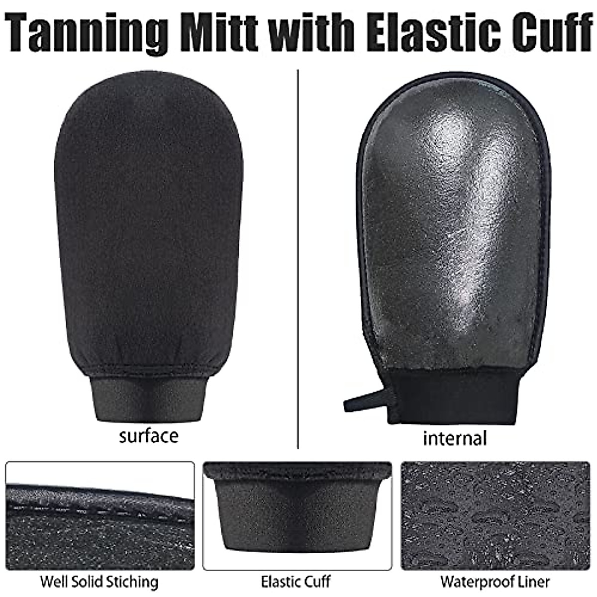 stusgo Self Tanning Mitt Applicator, Tanning Glove with Elastic Wrist, Sunless Tanning Back Applicator for Your Back, Soft, Streak-Free, for Self Sunless Tanning Fake Bake Tan, Lotion, Mousse