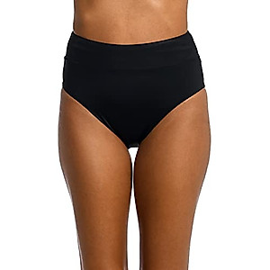 La Blanca Women's Island Goddess Cinch Back High Waist Bottom, Black, 12