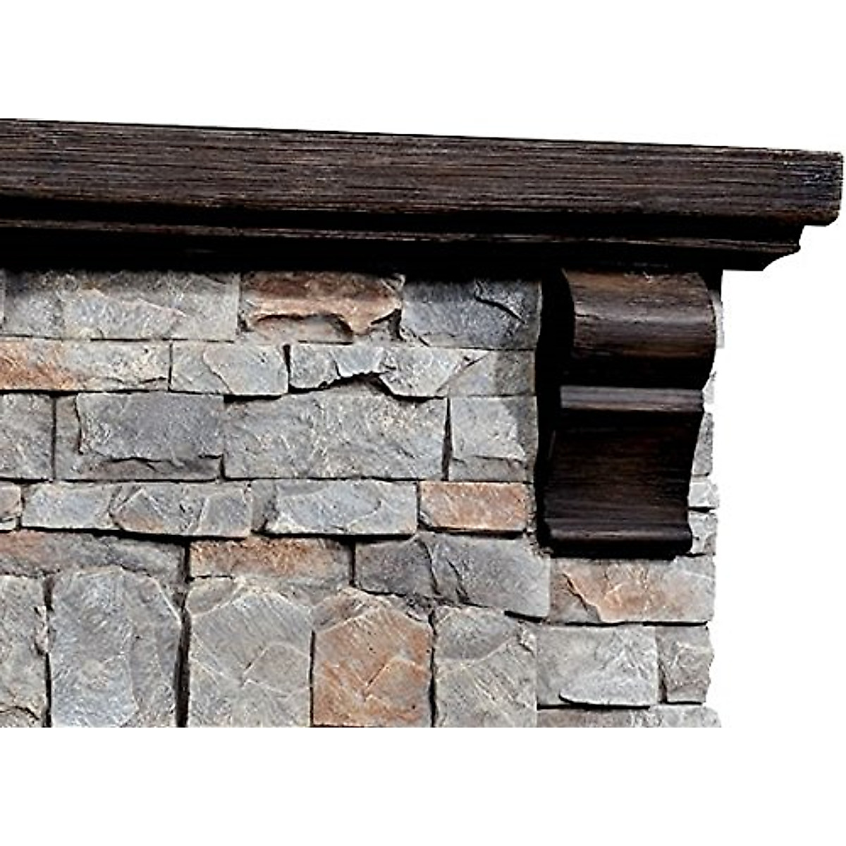 Classic Flame Pioneer Stone Electric Fireplace Mantel Package - Brushed Dark Pine, 18WM10400-I601