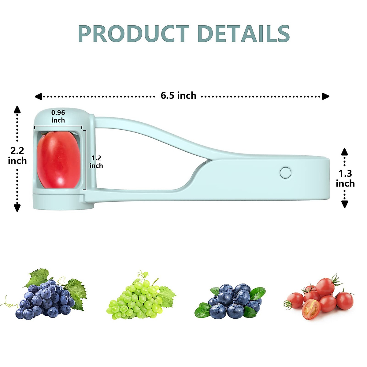 Luvan Grape Cutter for Toddlers, Grape Slicer for Baby, Grape Tomato Cherry Strawberry Cutter Tools Into 4 Pieces for Vegetable Fruit Salad, Stainless Steel Quarter Grape Slicer Kitchen Gadget
