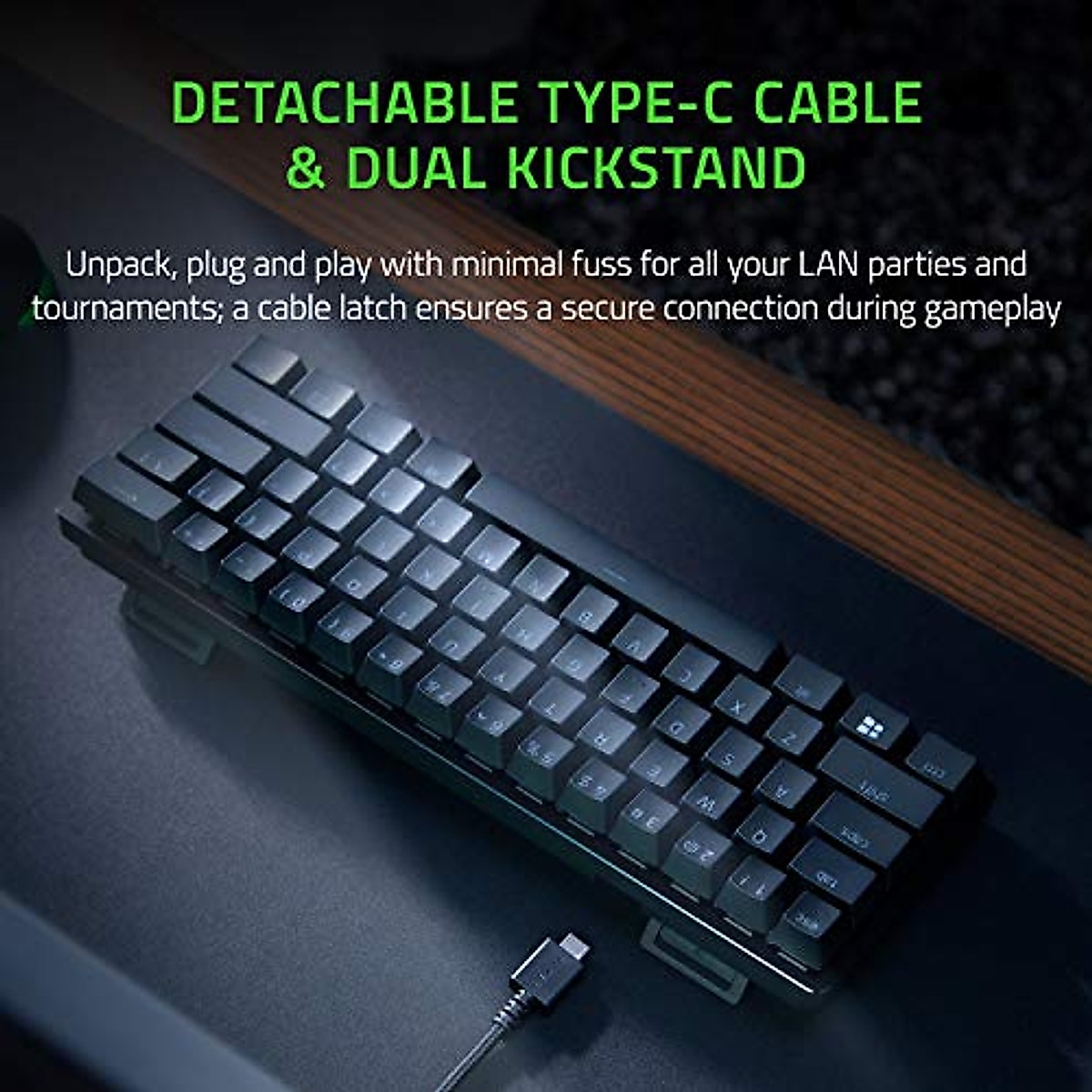 Razer Huntsman Mini 60% Gaming Keyboard: Fast Keyboard Switches - Clicky Optical Switches - Chroma RGB Lighting - PBT Keycaps - Onboard Memory - Classic Black