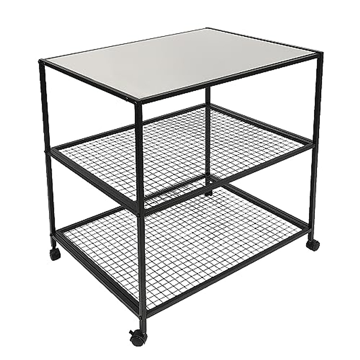 YETINGSHOP Three-Shelf Movable Food Prep and Work Cart Table Stainless Steel Grill Cart Cart Modular Table Suitable for Camping, Indoor and Outdoor, Dining Tables (Without a Handle)