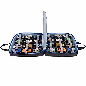 KISLANE Carrying Case for 24 Monster Jam Trucks, Kids Toy Truck Storage Compatible with 24 Monster Jam Trucks, Holding for 1:64 Scale Monster Jam Trucks (No Accessories Included)