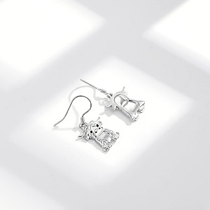 YAFEINI Highland Cow Earrings 925 Sterling Sliver Cow Dangle Earrings Highland Cow Jewelry for Women