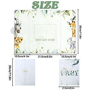 Vlipoeasn Baby Shower Guest Book Alternative, DIY Cute Baby Shower Signature Book, Baby Shower Party Decorations, Green and White Baby Shower Party Sign in Book