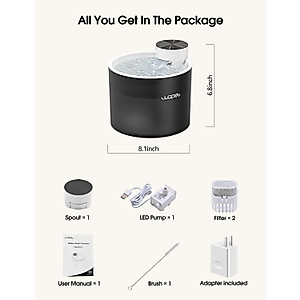 WOPET Cat Water Fountain, 𝟑.𝟓𝐋 Cat Fountain Water Dispenser with BPA-Free, Ultra Quiet Dog Water Fountain for Cats Inside, W500 Pet Water Fountain for Cats, Dogs