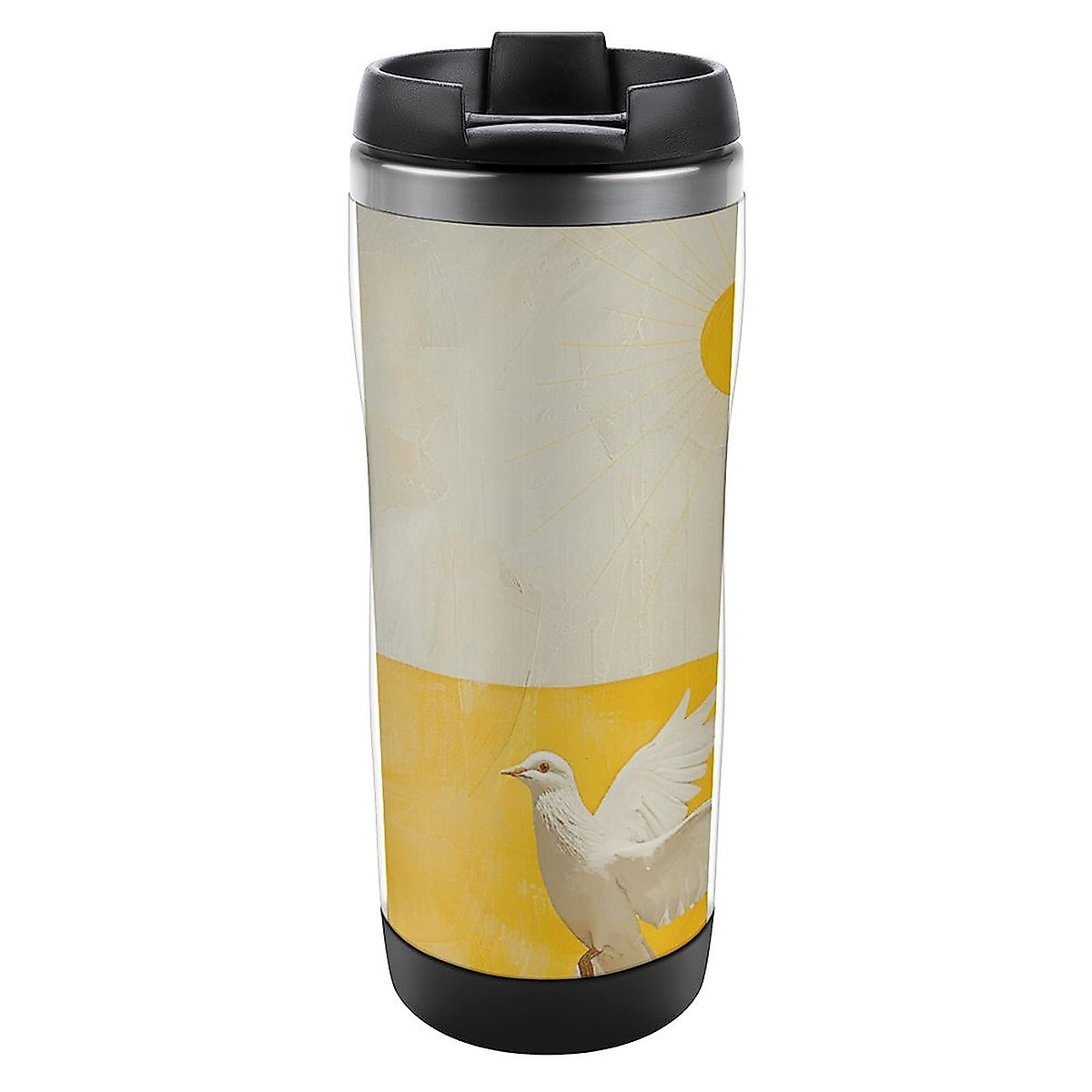 13 Oz Travel Mug A White Dove Flies By Stainless Steel Double Wall Vacuum Leak Proof Insulated Tumbler with Lid Hot And Cold Beverage Holder for Travel Picnic Outdoor