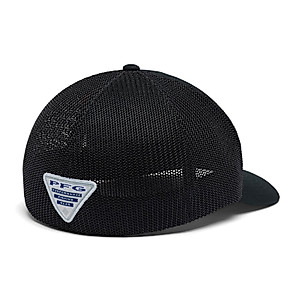 Columbia Unisex PFG Fish Flag Mesh Ball Cap - Low, Black/Black/Mexico Fish Flag, Small/Medium