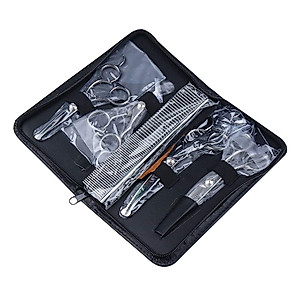 WUXIAN Dog Grooming Scissors,5 in 1 Cat Dog Grooming Scissors Set,Safety Round Tip,Heavy Duty Stainless Steel Dog Grooming kit Suitable for a Variety of Pets