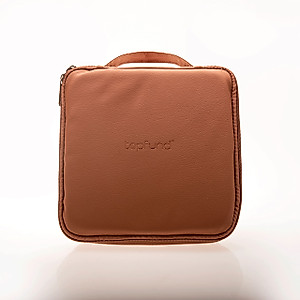 TOPFUND Artificial Leather Carrying Case for Packing Crystal Singing Pyramid 6 inch