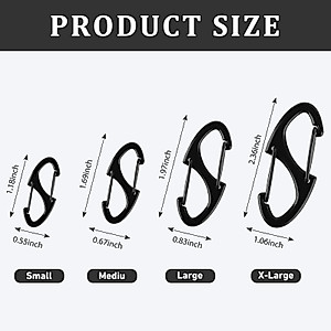 Zipper Clips Anti Theft, 20 Pcs Zipper Pull Locks for Backpacks, Double-Sided Spring S Carabiner Clasps Theft Deterrent for Luggage Suitcase Handbags Keys Purse(Triangle Black)