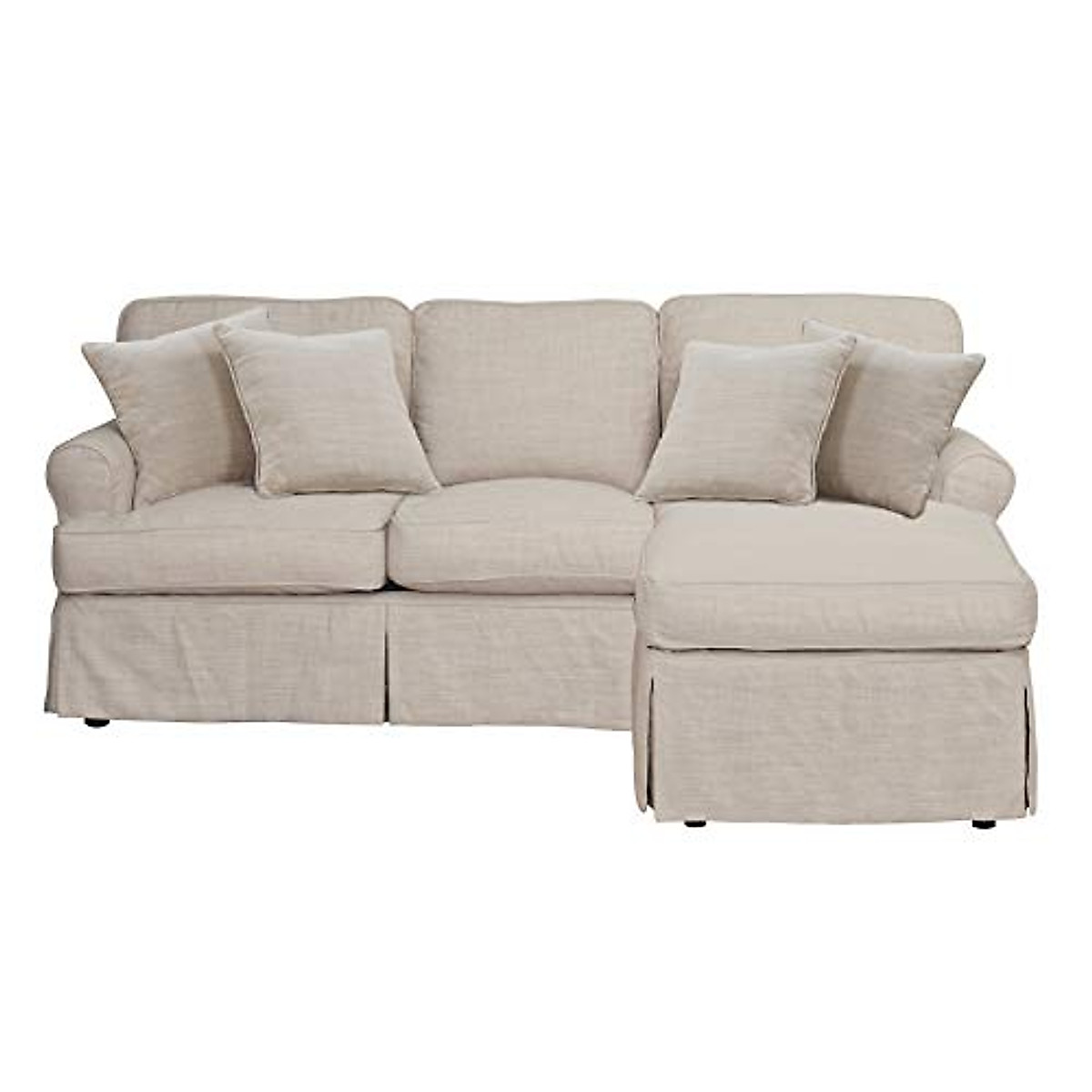 Sunset Trading Horizon Slipcover and Sleeper Sofa, 36” H x 65” D x 85” W, Linen