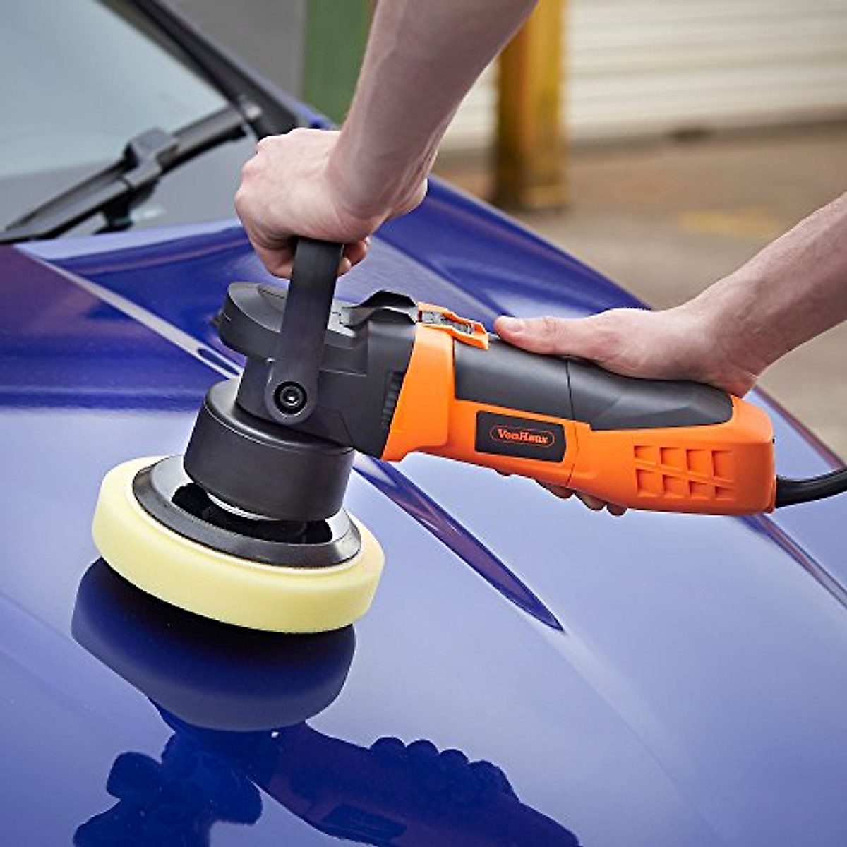 VonHaus 6" Dual Action Polisher Machine Kit, Random Orbital Buffer with 6 Variable Speeds for Cars, Boats, Tiles - Includes 4 Polishing Pads, Wash Mitt, Microfiber Cloth and Carrying Bag