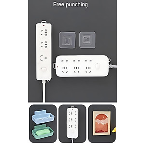 YOFAN 10 Pairs Clear Double-Sided Adhesive Wall Hooks - Mounted Door Hanger Kit - No Drill Sticker Hangers with Suction Cup for Bathroom, Kitchen