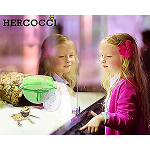 HERCOCCI 2 Pack Chameleon Bowls, Reptile Ledge Feeder Suction Cup Worm Bowl & Water Dish Supplies for Chameleon Lizard Bearded Dragon Gecko Snake