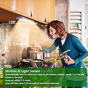 Under Cabinet Lights Motion Sensor Lights Indoor, 3 Color Temperatures Wireless USB-C Rechargeable Night Lights, Dimmable Closet Lights Under Counter Lights for Kitchen, Wardrobe,Closets,Cupboard