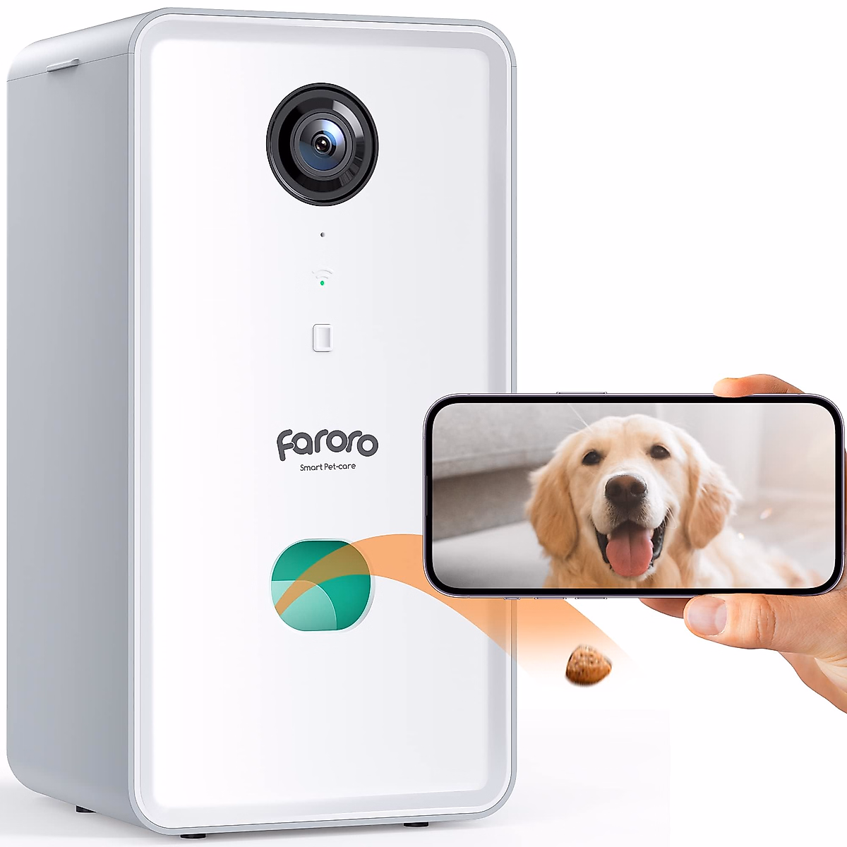 faroro Dog Camera with Treat Dispenser, 2.4G WiFi Pet Camera with Two Way Audio and 1080P Full HD Night Vision for Treat Tossing and Monitoring Your Pet Remotely