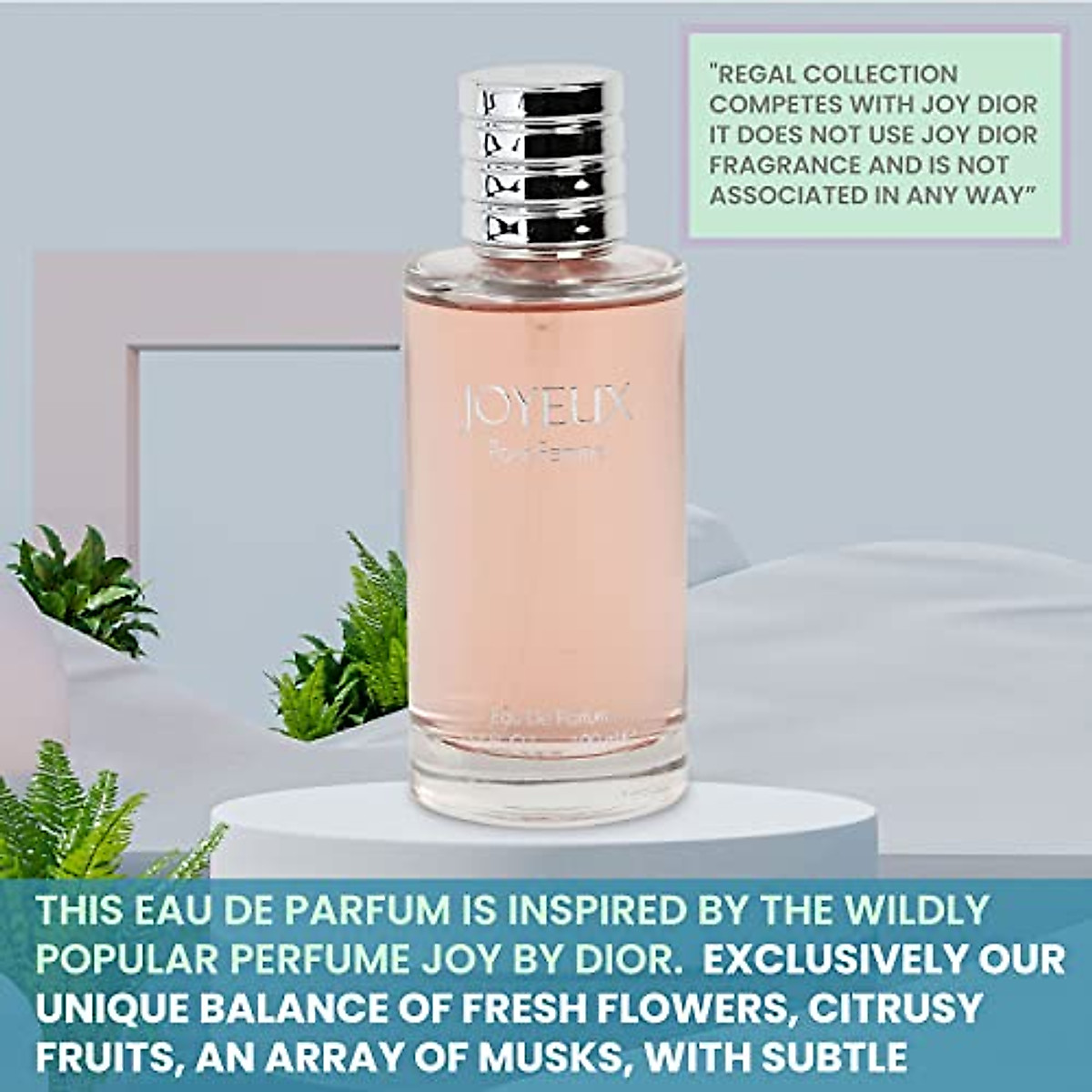 Regal Fragrances women perfume Joyeux - Inspired by the Scent of the Joy By Dior's Women's Eau de Parfum - with a fresh and floral scent 100ml (3.4 Fl Oz)