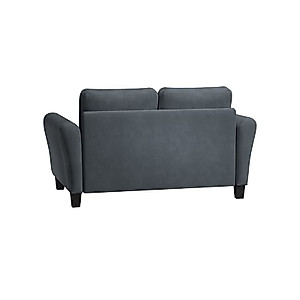 Lifestyle Solutions Watford Loveseat, 56.3" W x 31.5" D x 33.9" H, Dark Grey