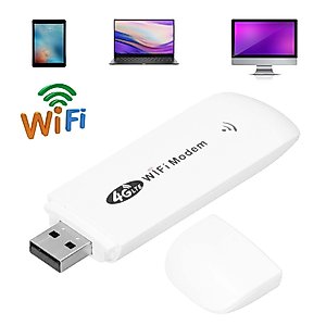 Modem Dongle, 4G LTE Modem, Modem Dongle with SIM Card Slot, TDD FDD Car Mini Router with LED Status Indicator, Up to 10 Associated Users 4G LTE Modem