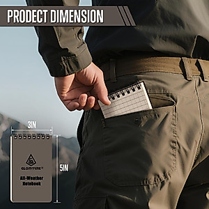 GLORYFIRE Waterproof Notebook Tactical All-Weather Spiral Memo Paper Notepad with Waterproof Grid Paper for Outdoor Activities Recording 3"x5" (5pcs)