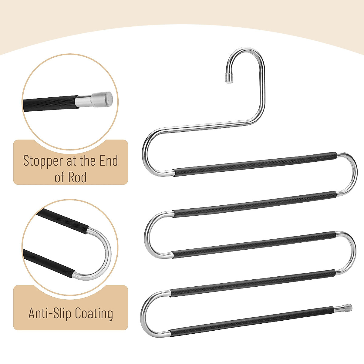 Mr. Pen- Pants Hangers Space Saving, 5 Pack, Pant Hangers Space Saving, Hangers for Pants Hanger, Pant Hanger for Pants, Hangers Pants, Jeans Hangers Space Saving, Jean Hangers Space Saving
