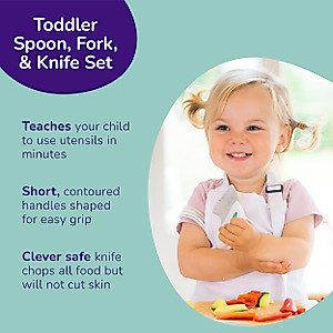 doddl Toddler Fork Spoon and Knife Set & Utensils Case, 2-in-1 Toddler Bowl, and Toddler Plate, Ergonomic Toddler Dish Gift Set, BPA Free, Dishwasher Safe