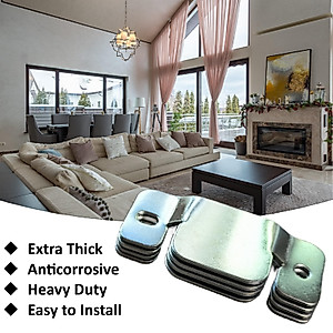 Merrian Living Sectional Couch Connector, Sofa Interlocking Connector, 4 Pcs Pack, Couch Replacement Parts, Flush Mount Bracket with Screws.