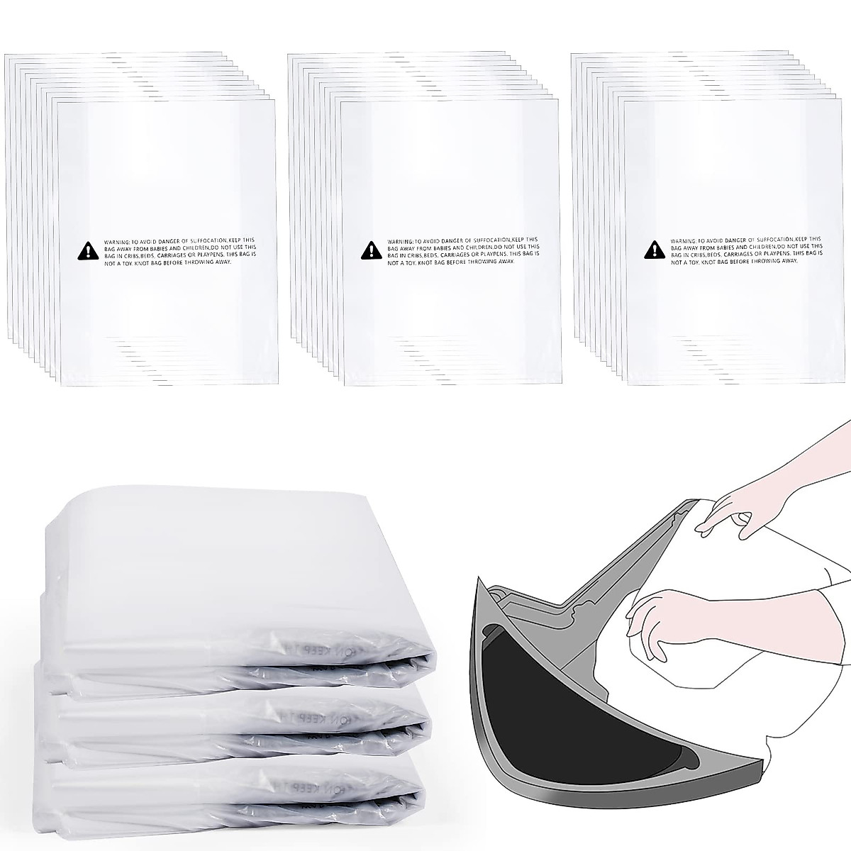 Harloon 200 Count Cat Litter Liner Bags Waste Drawer Liners Replacement 9-11 Gallons Liner Bags Jumbo Litter Box Liner Compatible with Litter-Robot 3/4 for Cat Kitten Pan Waste Bin Disposal