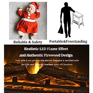 Top Space 18" Electric Fireplace Freestanding